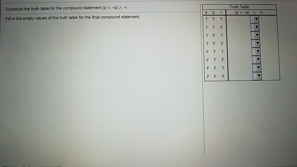 Solved Truth Table Construct the truth table for the | Chegg.com