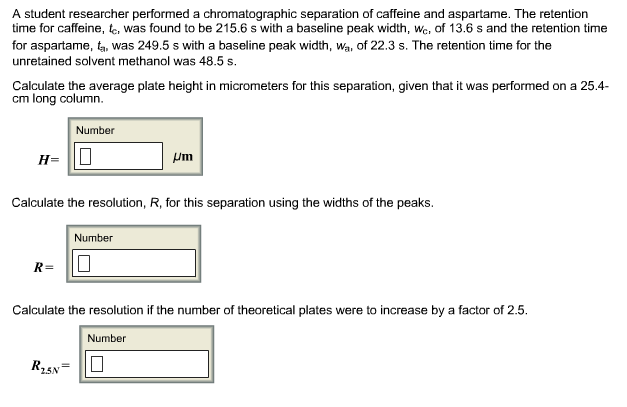 Solved (1) Calculate the average plate height in micrometers | Chegg.com