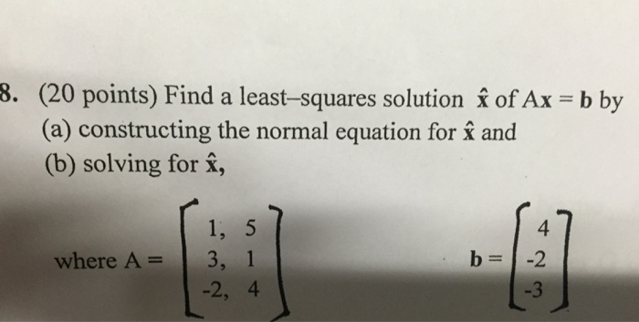 Solved Find a least-squares solution x of Ax = b by | Chegg.com