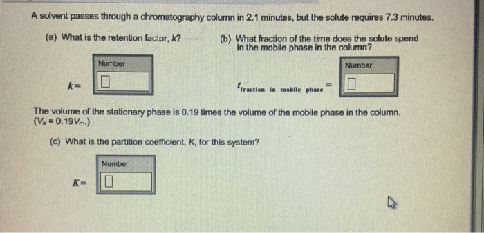 Solved A solvent passes through a chromatography column in | Chegg.com Solved A solvent passes through a chromatography column in | Chegg.com