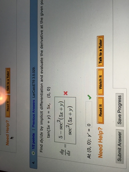 Solved Find Dy Dx By Implicit Differentiation And Evaluate