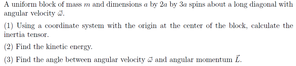 Solved orm block of mass m an angular velocity (1) Using a | Chegg.com
