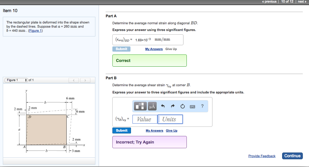 Solved The rectangular plate is deformed into the shape | Chegg.com