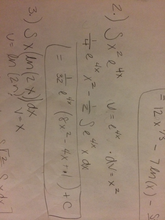 Solved Xz e4x v=e4x dv=x2 1/4e4x X2 -1/z e4x Times dx | Chegg.com