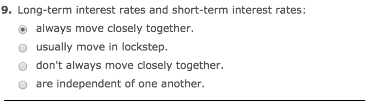 Solved Long-term interest rates and short-term interest | Chegg.com