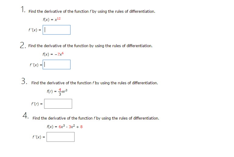 Solved Find the derivative of the function f by using the | Chegg.com