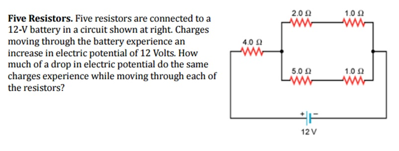 Solved Five Resistors. Five resistors are connected to a | Chegg.com