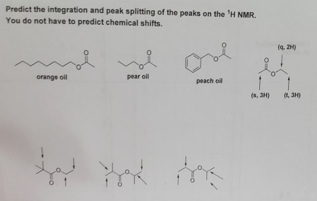 Solved Predict the integration and peak splitting of the | Chegg.com
