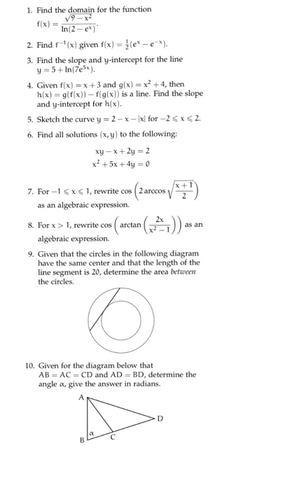 Find the domain for the function f(x) = Squareroot 9 | Chegg.com
