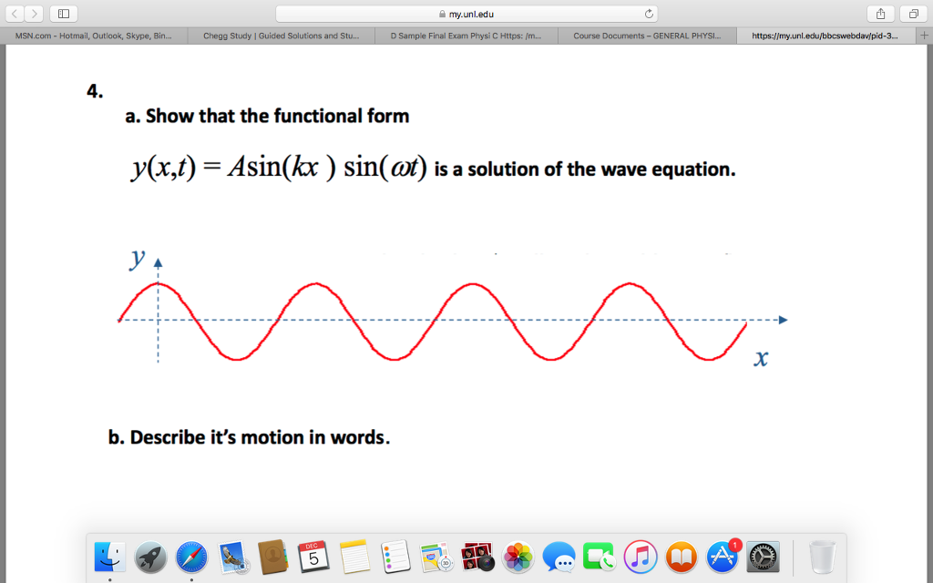 Solved Show that the functional form y(x, t) = A sin(kx) | Chegg.com