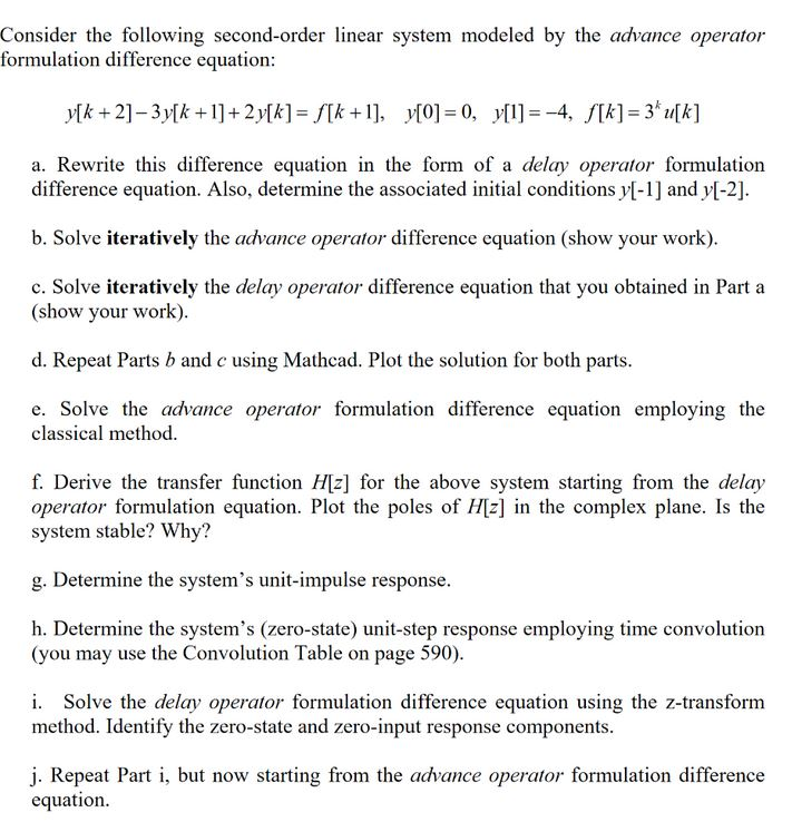 Solved Consider the following second-order linear system | Chegg.com
