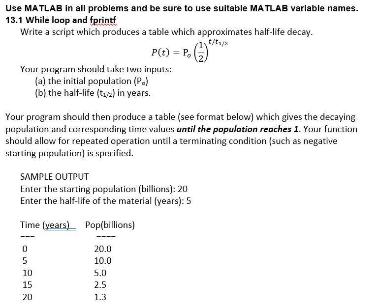 Solved Write a script which produces a table which | Chegg.com