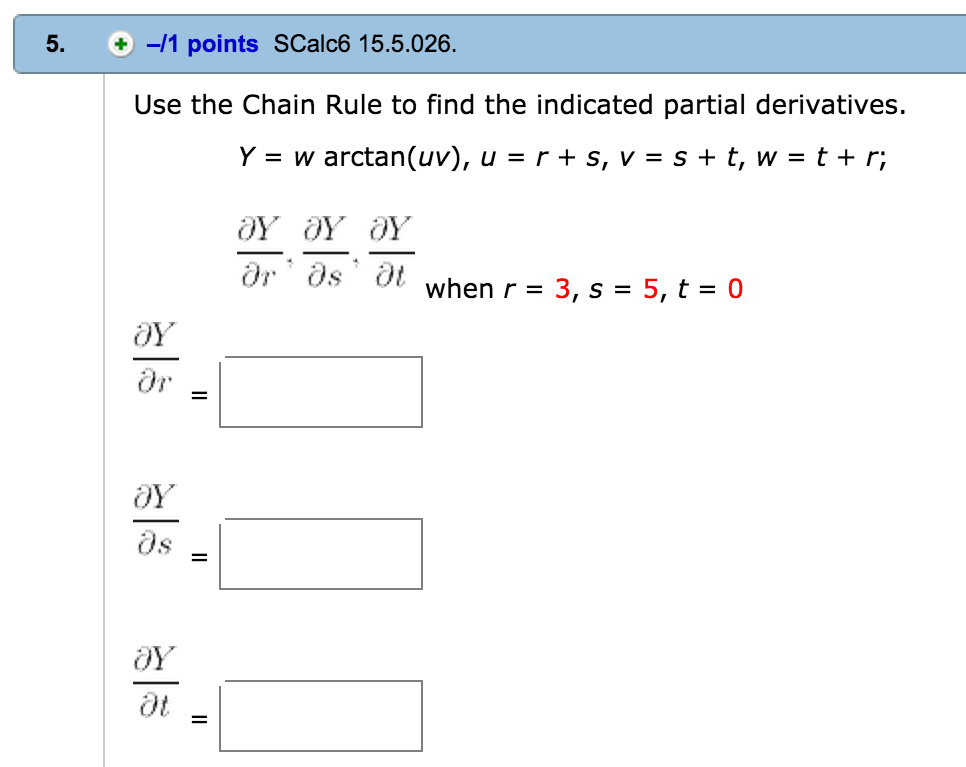 Solved Use the Chain rule to find the indicated partial | Chegg.com