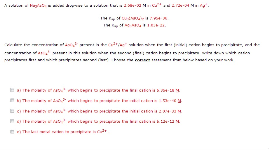 A solution of Na3AsO4 is added dropwise to a solution | Chegg.com