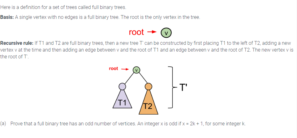 Solved Here is a definition for a set of trees called full | Chegg.com