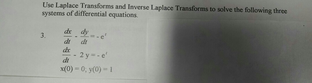 Solved Use Laplace Transforms and Inverse Laplace Transforms | Chegg.com