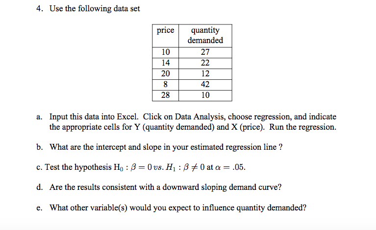 Solved Use the following data set a. Input this data into | Chegg.com