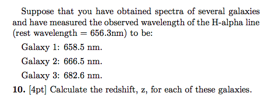 Solved Suppose that you have obtained spectra of several | Chegg.com