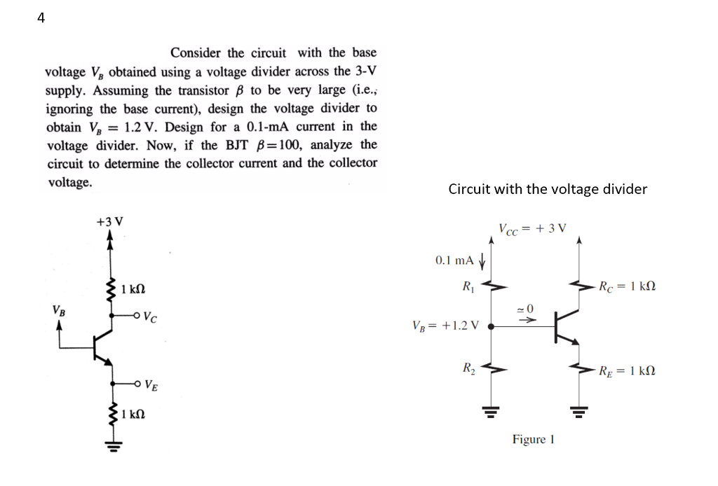 Solved 4 Consider the circuit with the base voltage VB | Chegg.com