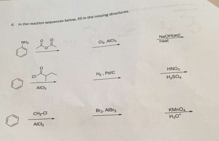 Solved In the reaction sequences below fill in the missing | Chegg.com