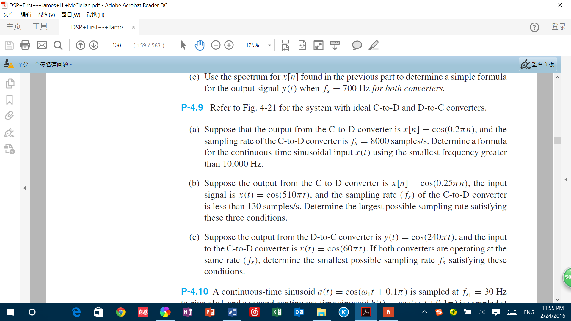 Use the spectrum for x[n] found in the previous part | Chegg.com