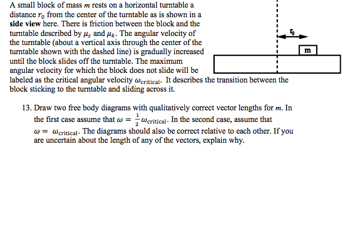 Solved A small block of mass m rests on a horizontal | Chegg.com