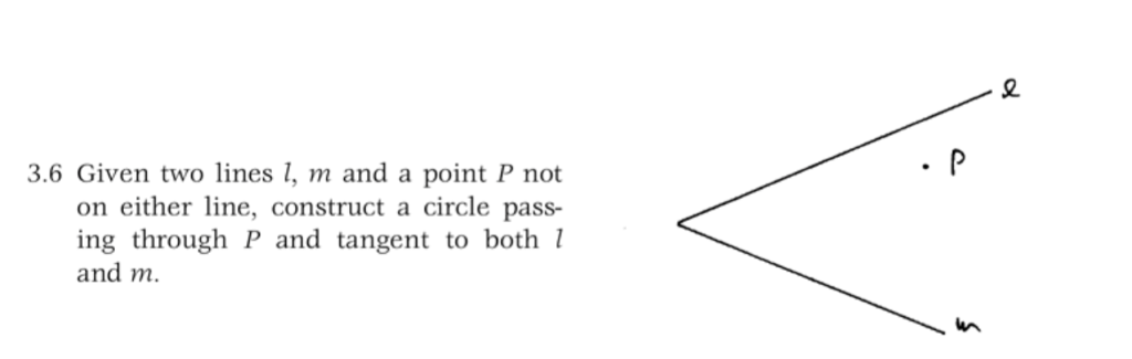 Solved 3.6 Given two lines I, m and a point P not on either | Chegg.com