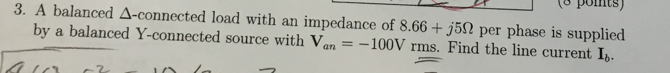 Solved A balanced delta-connected load with an impedance of | Chegg.com