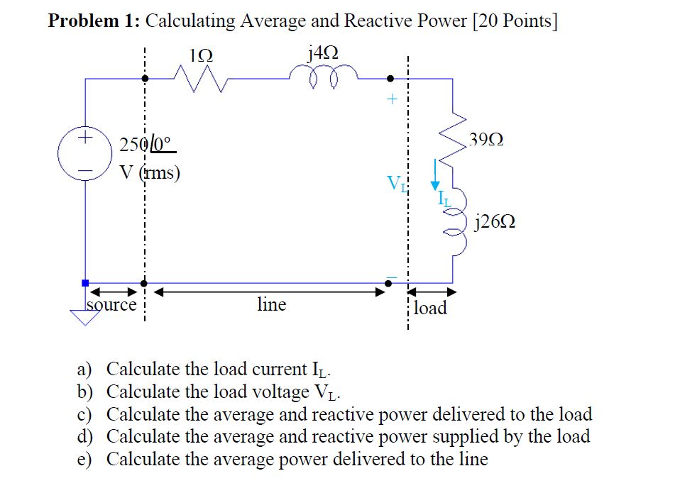 Solved Calculating Average and Reactive Power a) Calculate | Chegg.com