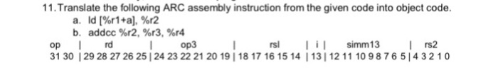 Solved Translate the following ARC assembly instruction from | Chegg.com