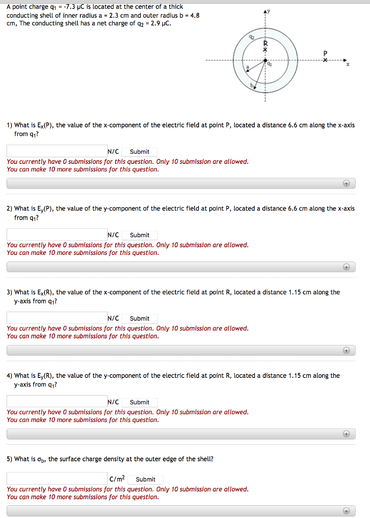 Solved A point charge q1--7.3 uC is located at the center of | Chegg.com