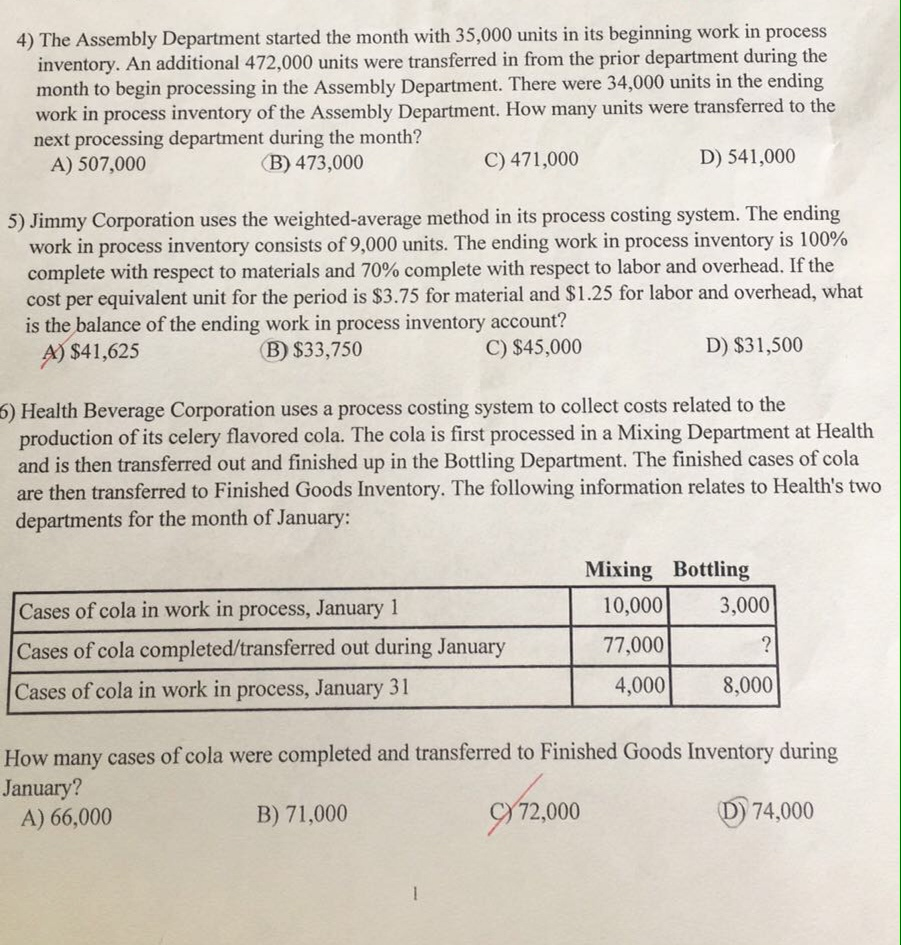 Solved The Assembly Department started the month with 35,000 | Chegg.com