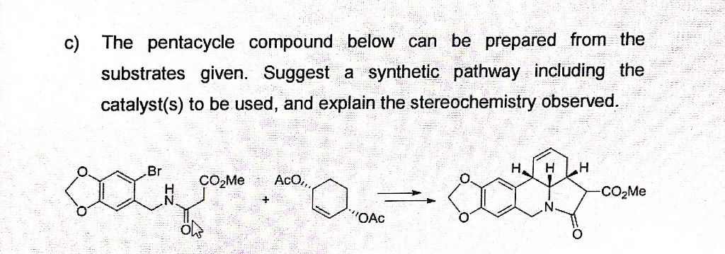 Solved The pentacycle compound below can be prepared from | Chegg.com