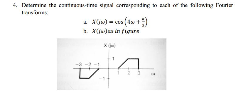 Solved Determine the continuous-time signal corresponding to | Chegg.com