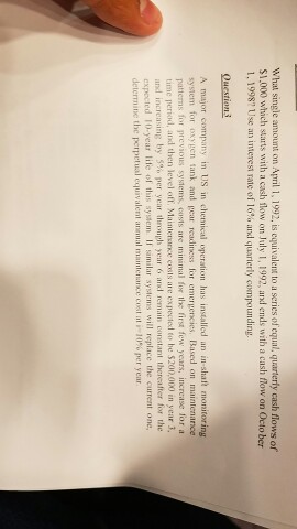 Solved What single amount on April 1, 1992, equivalent to a | Chegg.com