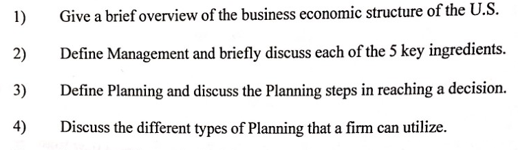 Solved Give a brief overview of the business economic | Chegg.com