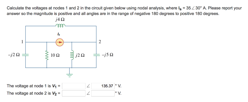 Solved Calculate the voltages at nodes 1 and 2 in the | Chegg.com