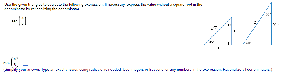 Solved Use the given triangles to evaluate the following | Chegg.com Solved Use the given triangles to evaluate the following | Chegg.com