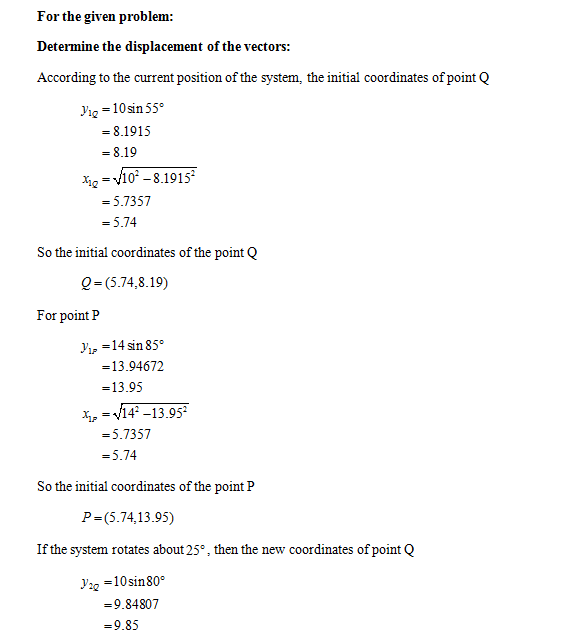 (Solved) - Analytically determine the displacement of points P and Q ... (Solved) - Analytically determine the displacement of points P and Q ...