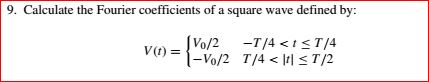Solved Calculate the Fourier coefficients of a square wave | Chegg.com