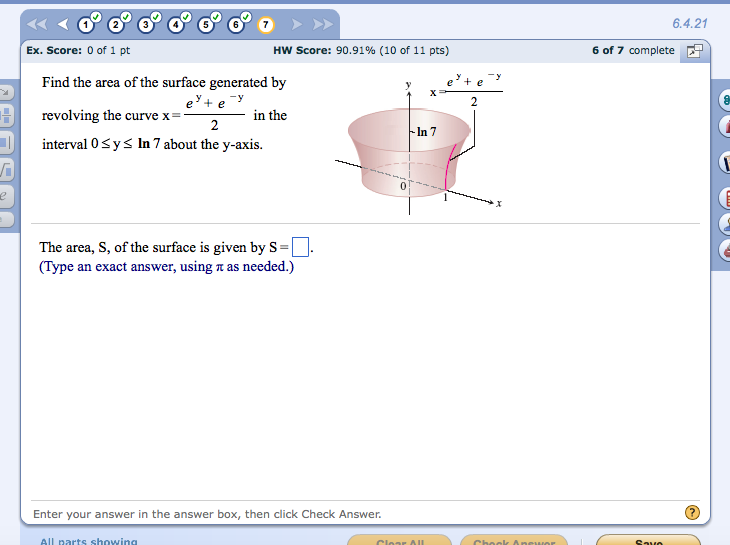 Solved Find the area of the surface generated by revolving | Chegg.com