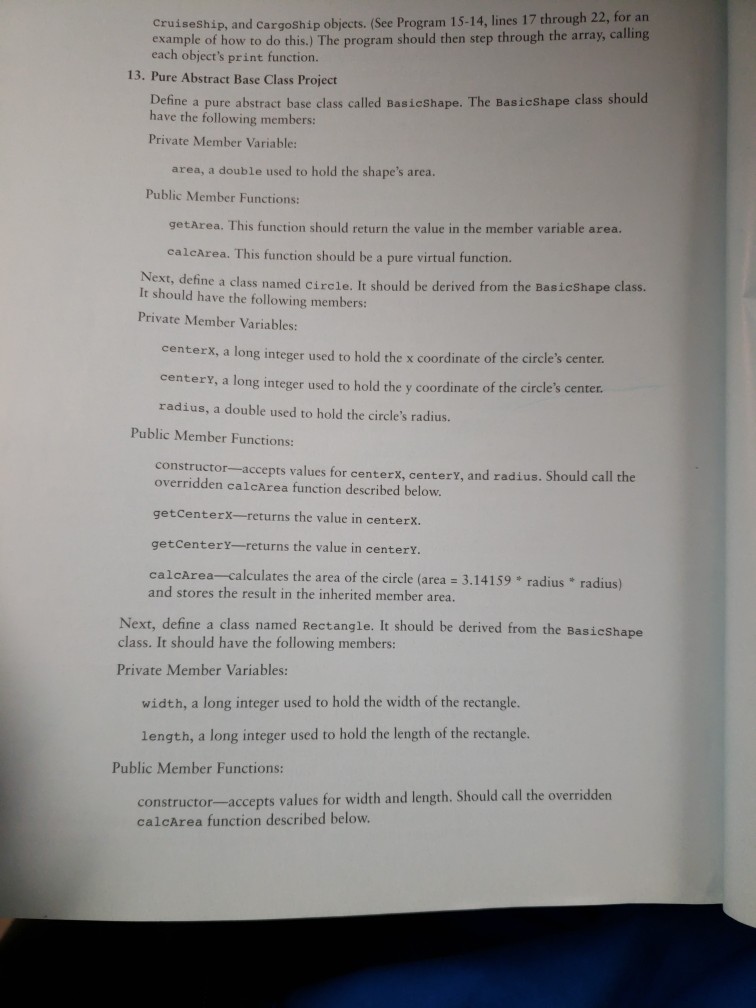Solved Cruiseship, and Cargoship objects. (See Program | Chegg.com
