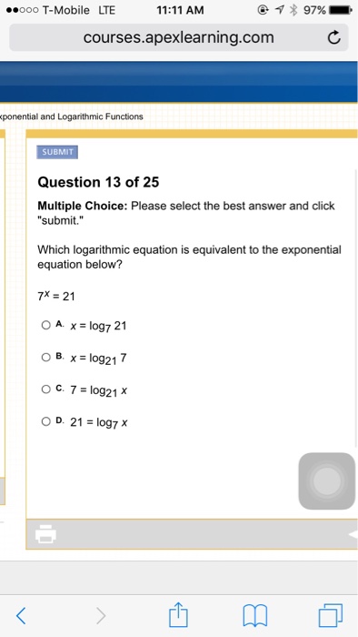 Solved ooo T-Mobile LTE 11:11 AM courses.apexlearning.com | Chegg.com