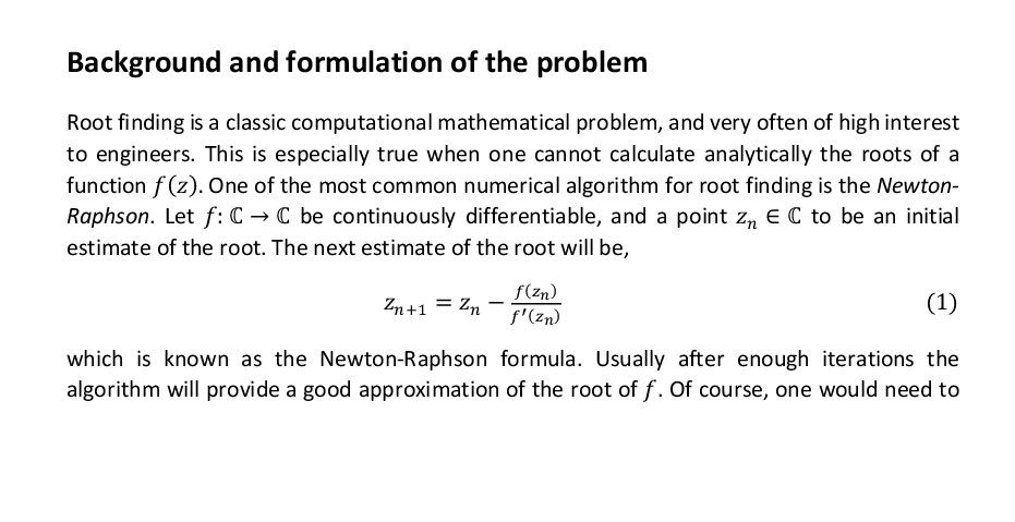 Solved Background and formulation of the problem Root | Chegg.com