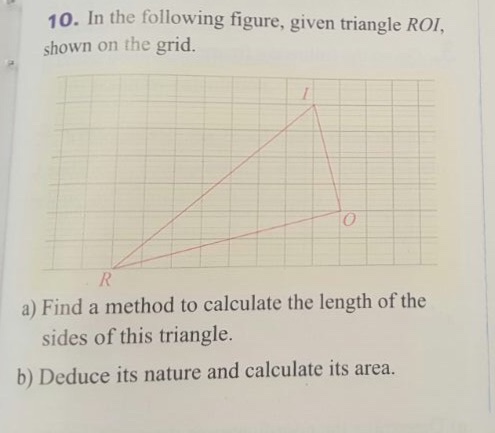 Solved In the following figure, given triangle ROI, shown on | Chegg.com