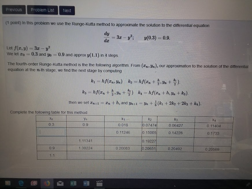 Solved Previous Problem ListNext (1 point) In this problem | Chegg.com