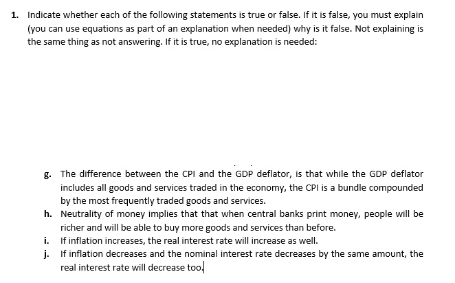 Solved the difference between the CPI and the GDP deflator, | Chegg.com