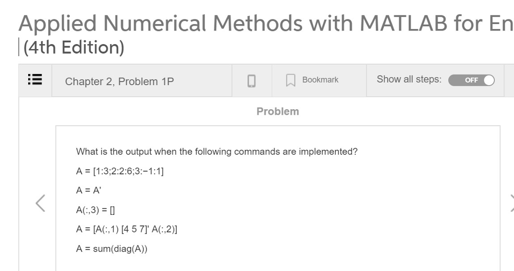 Solved Applied Numerical Methods with MATLAB for En (4th | Chegg.com