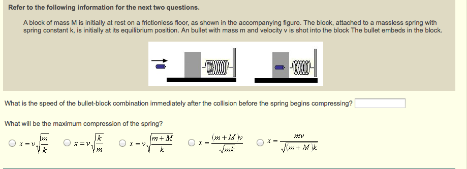 Solved A block of mass M is initially at rest on a | Chegg.com