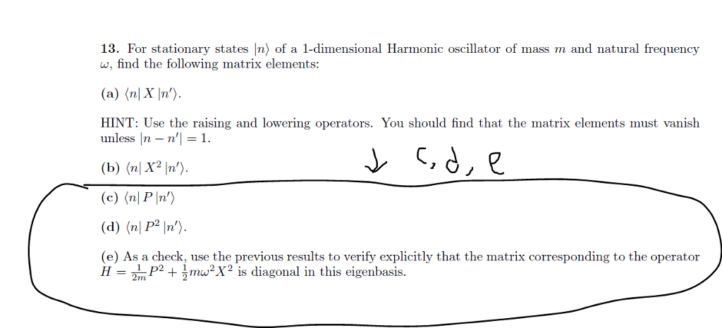 Solved 13. For stationary states n) of a 1-dimensional | Chegg.com